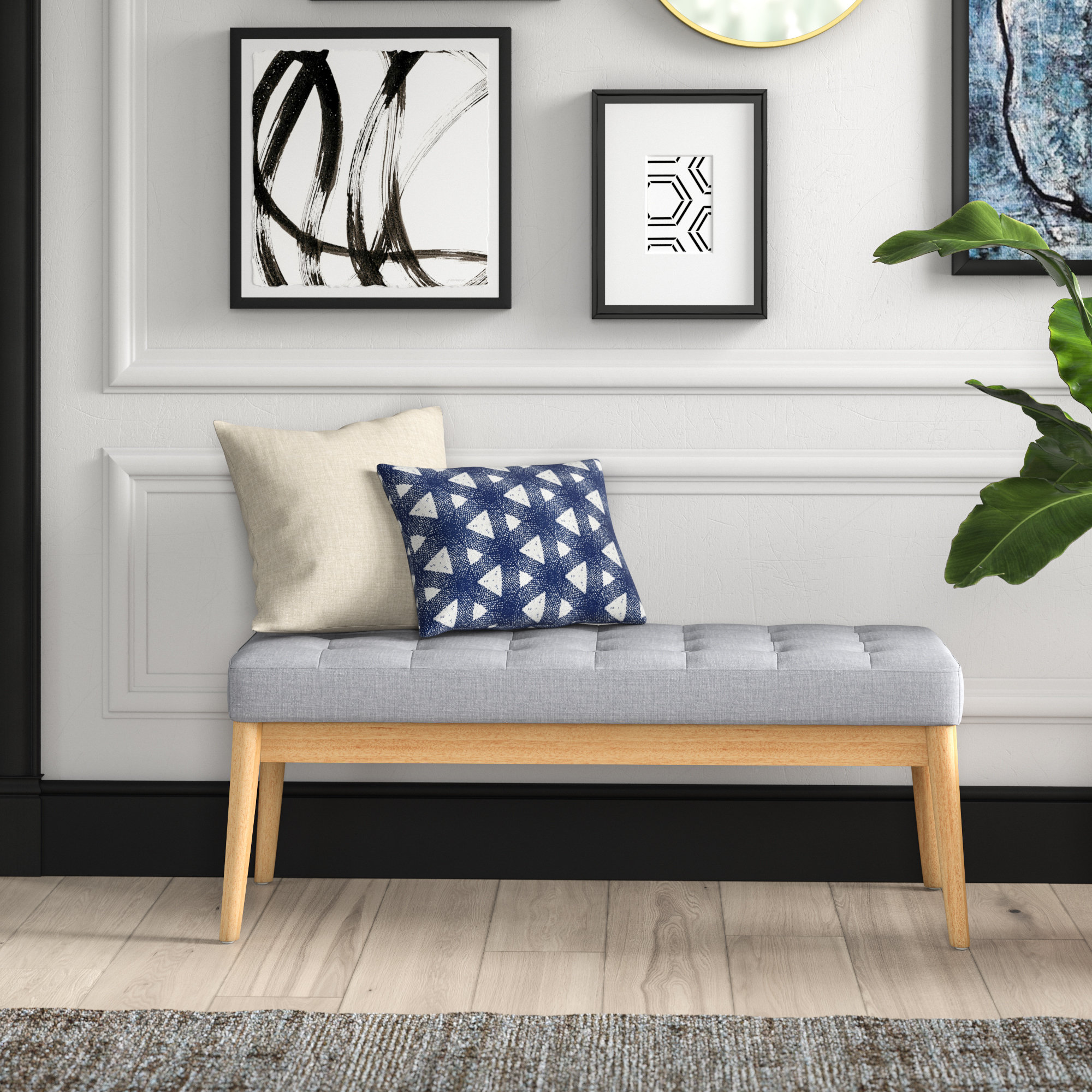 George Oliver Babbs Upholstered Bench & Reviews | Wayfair