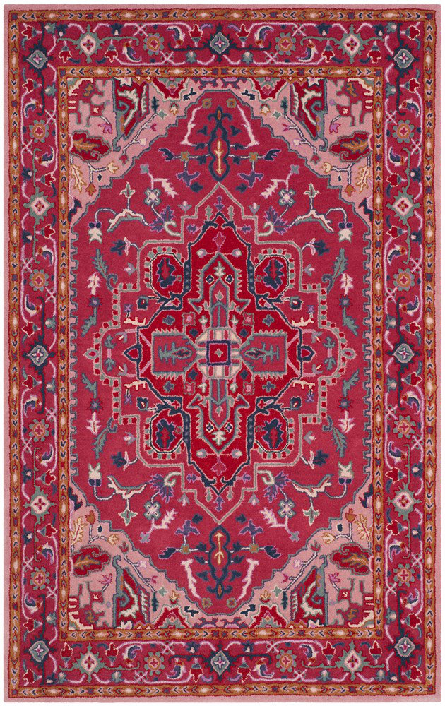 Bungalow Rose Wool Red; Pink Rug | Wayfair
