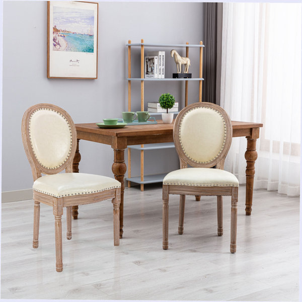 One Allium Way® Seyed Fabric King Louis Back Side Chair in Beige | Wayfair