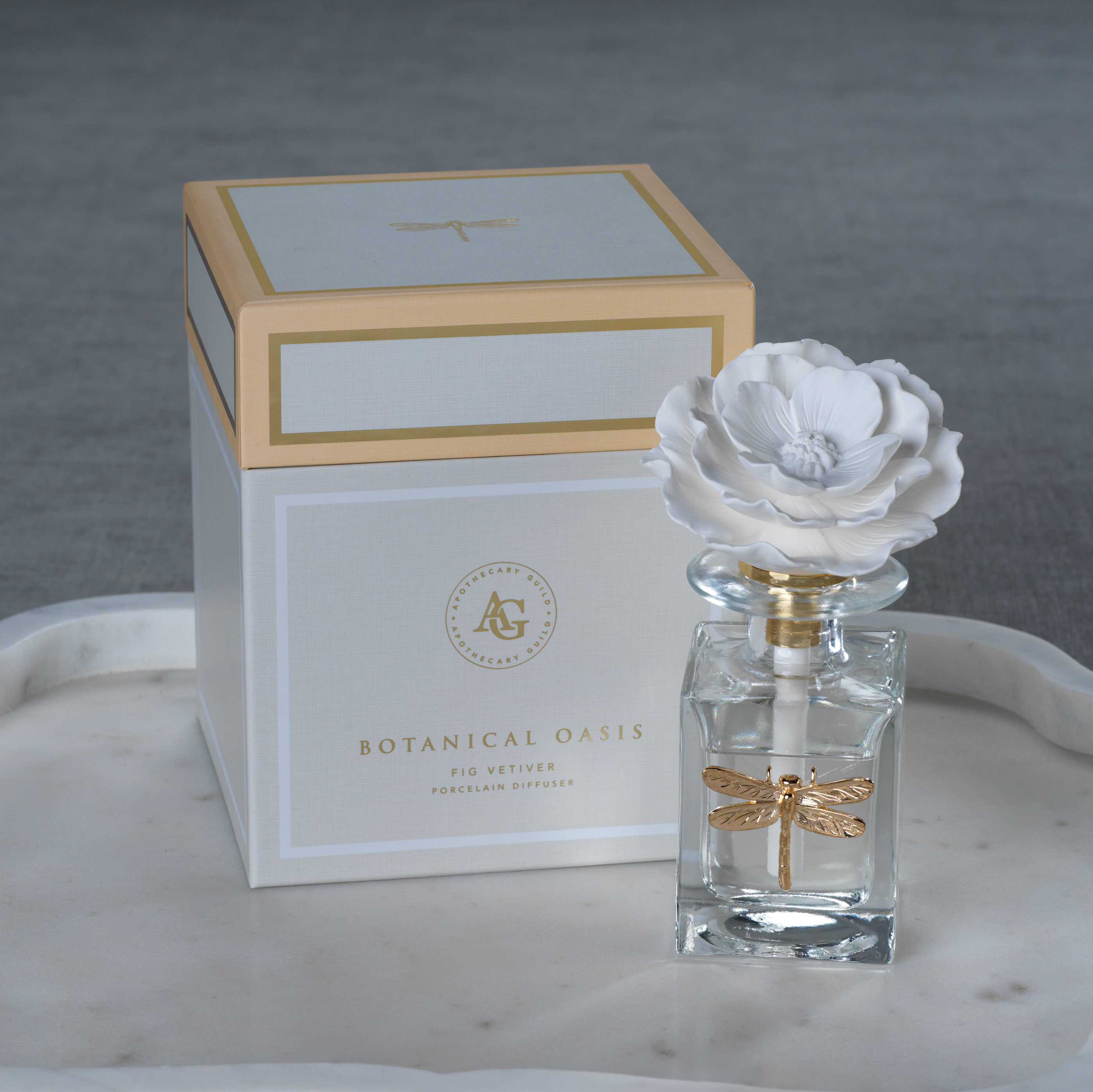 Zodax Dragonfly Botanical Oasis Fig Vetiver Porcelain Diffuser ...