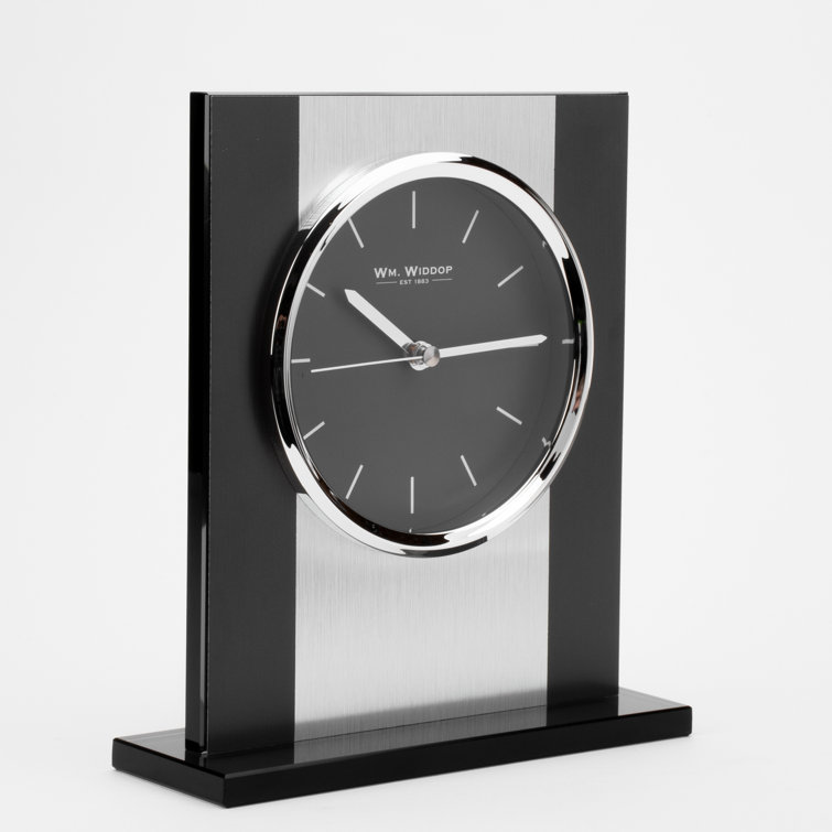 Wm Widdop Analog Crystal Quartz Tabletop Clock in Black/White | Wayfair ...