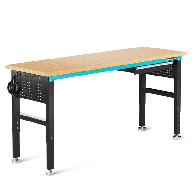 WFX Utility™ Warre 60" Adjustable Height Wood Top Workbench | Wayfair