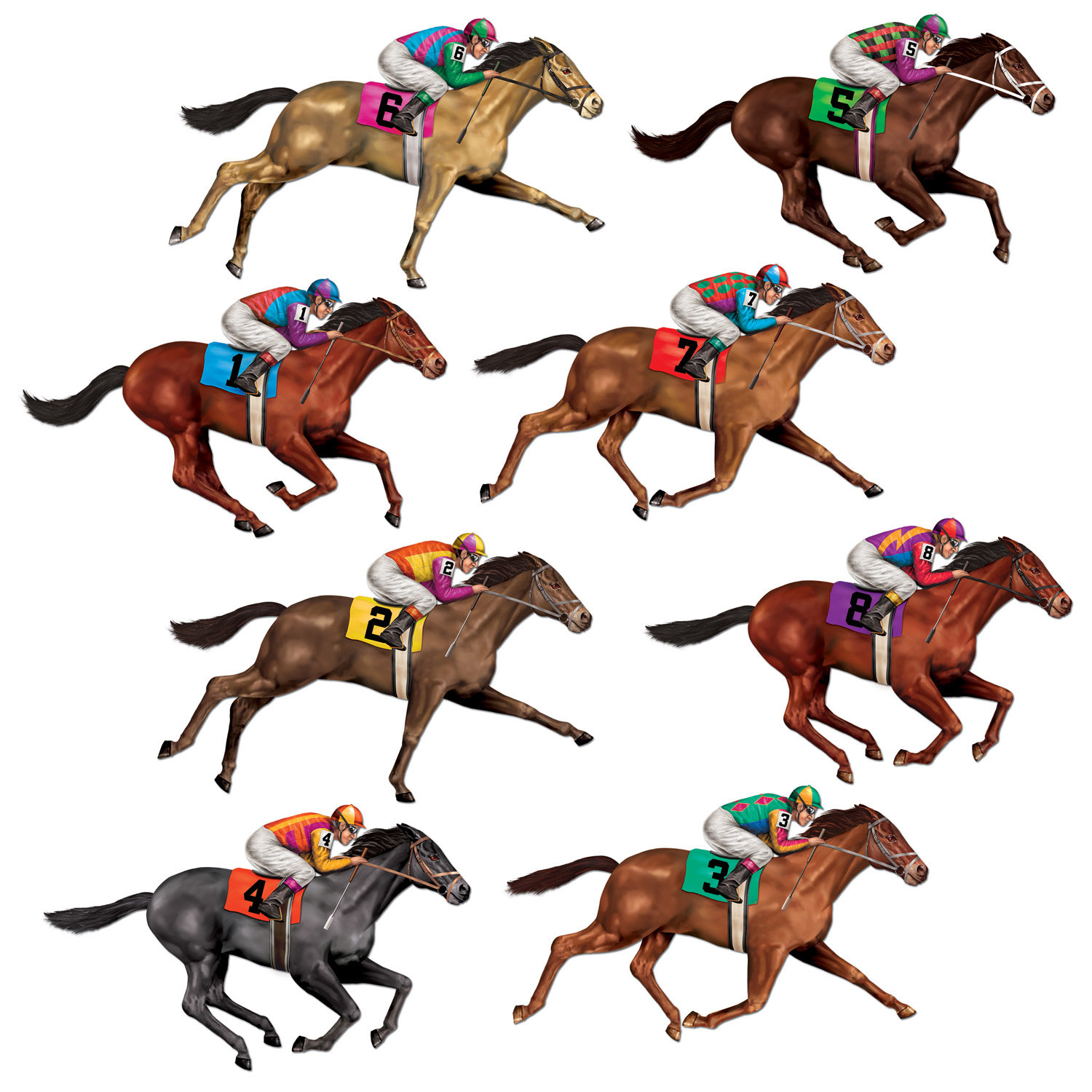 The Party Aisle™ Race Horse Props 8 Piece Wall Decal Set | Wayfair