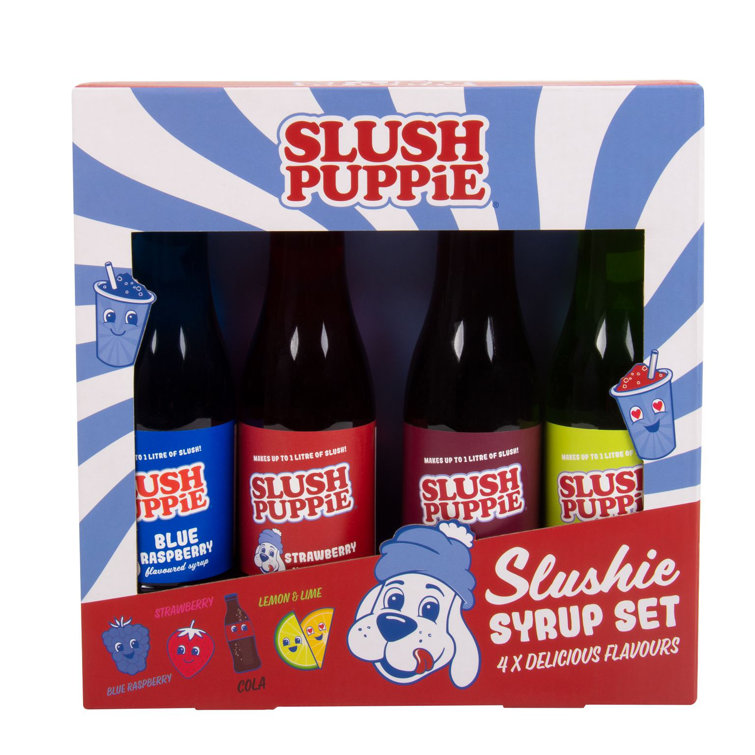 SLUSH Puppie Syrup - 4 Pack - Blue Raspberry, Strawberry, Lemon & Lime ...