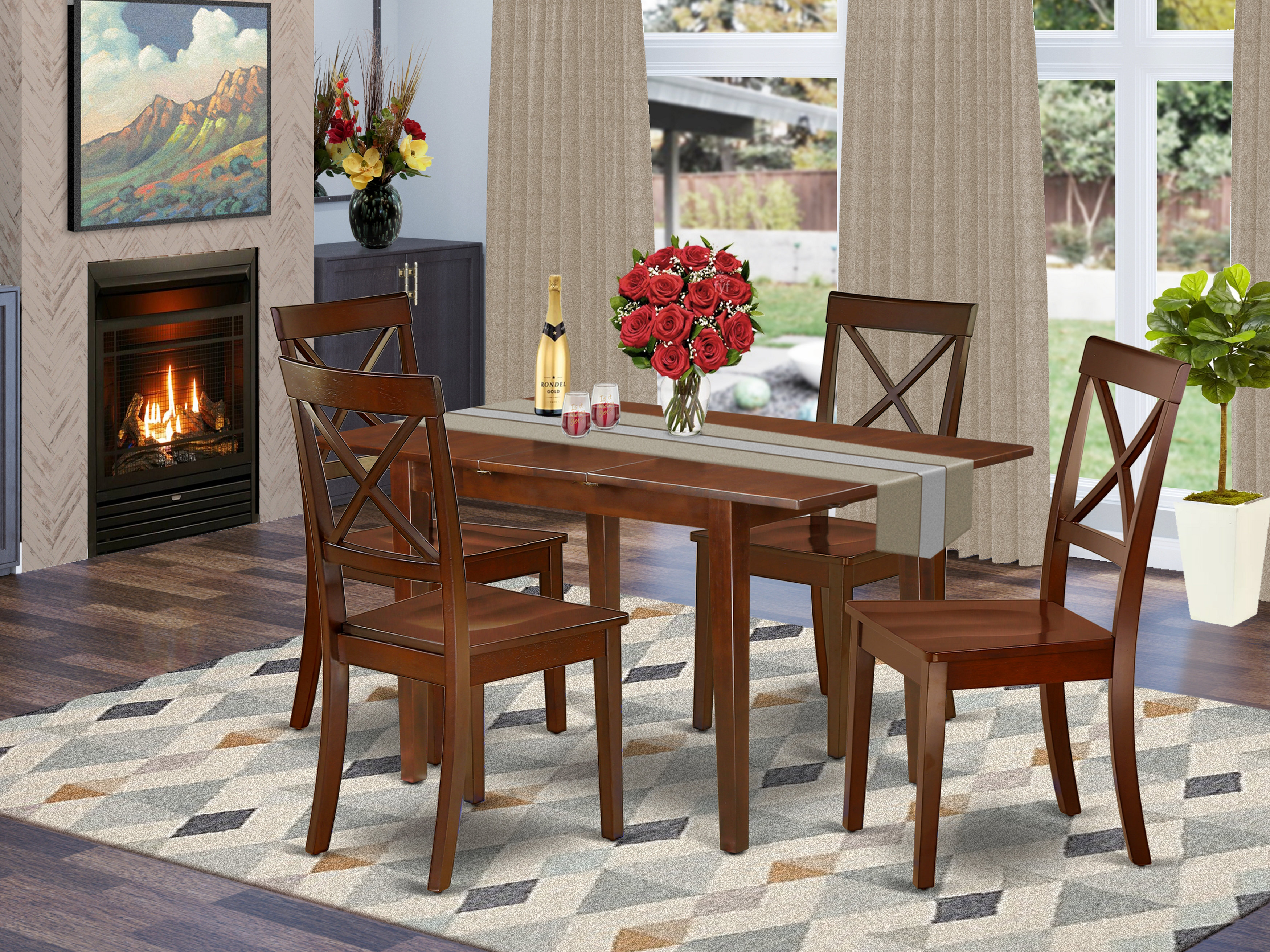 Winston Porter Sirstins Extendable Solid Wood Dining Set | Wayfair