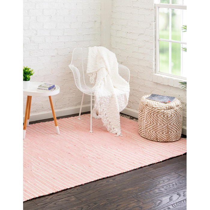 Laurel Foundry Modern Farmhouse Handmade Hand Loomed Cotton Pink/White ...