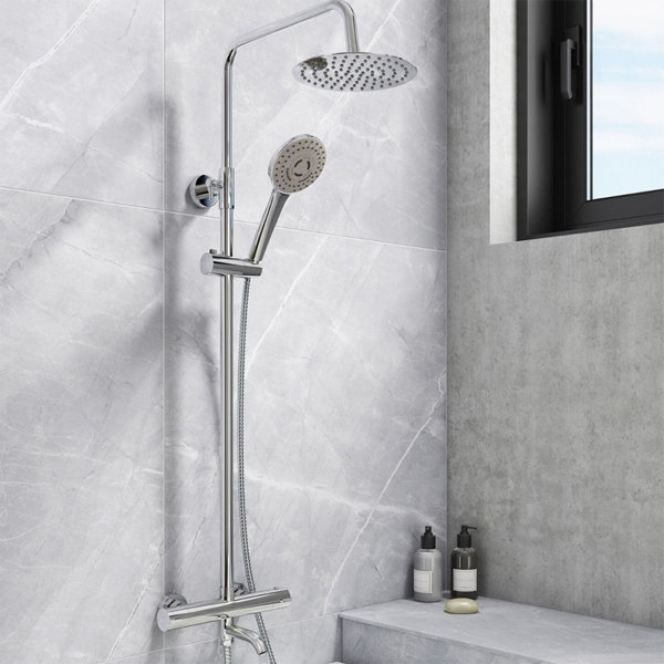 K-Vit Kartell Thermostatic Shower with Fixed Shower Head | Wayfair.co.uk