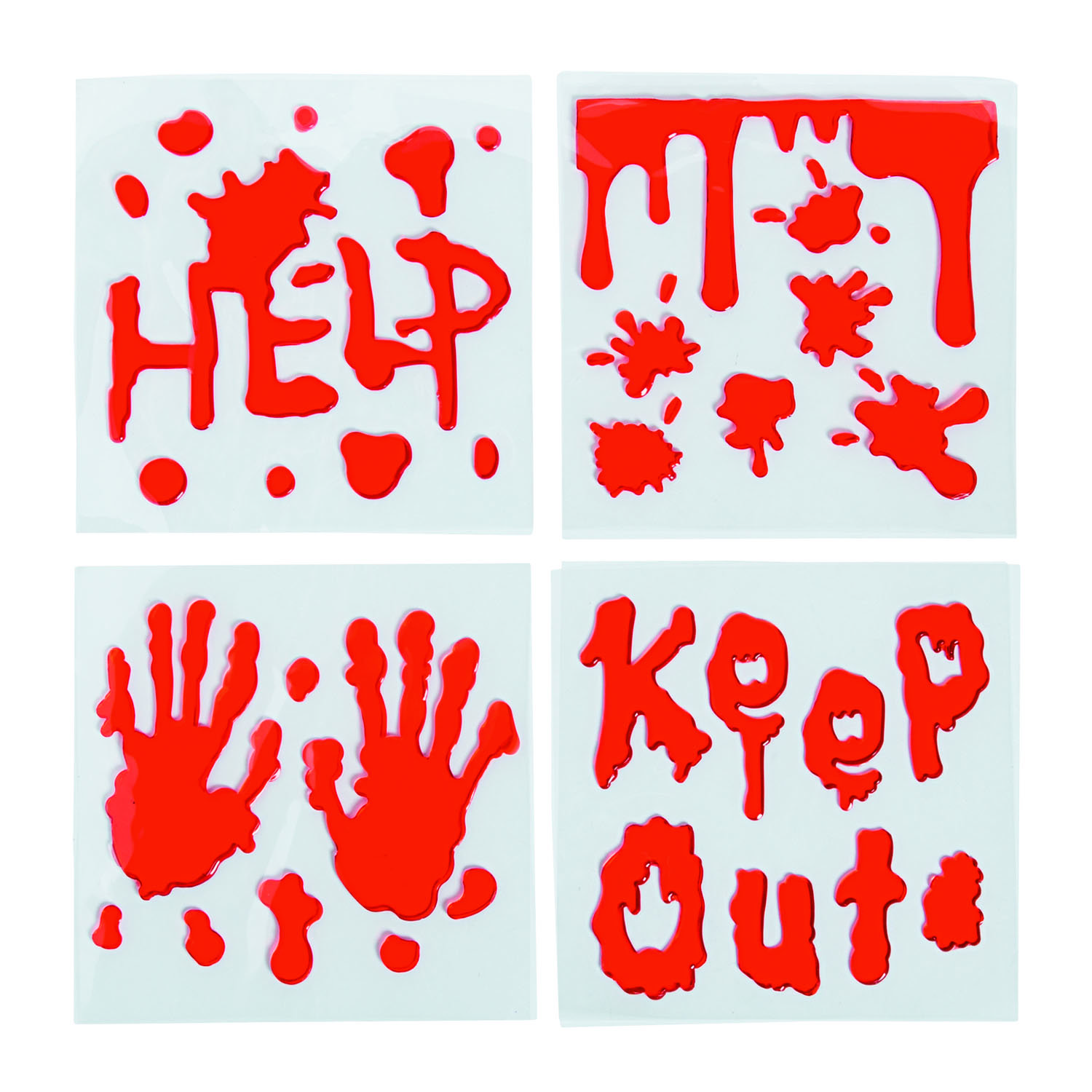 The Holiday Aisle® 12 Piece Bloody Gel Clings Wall Décor Set | Wayfair