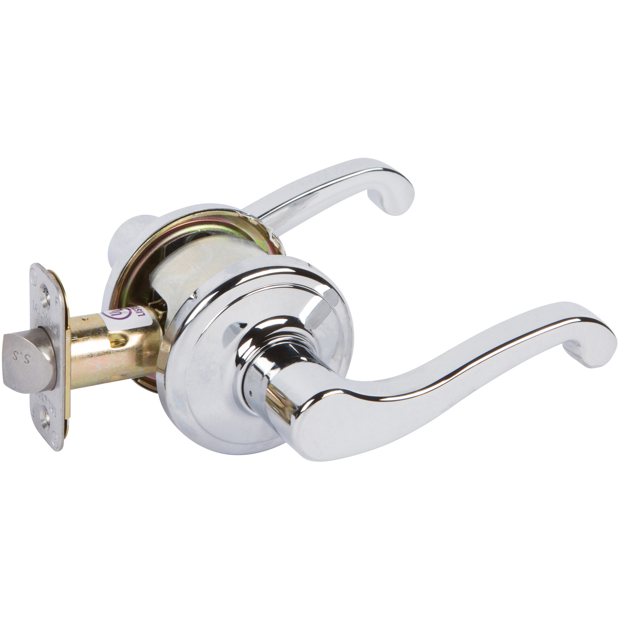 Delaney Hardware Passage (Hall & Closet) Door Lever with Round Rosette ...