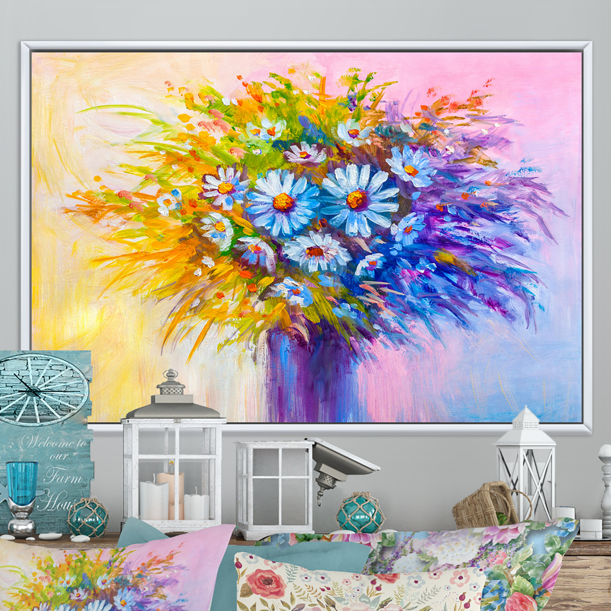 Winston Porter Multicolor Painting Daisy Flowers II Multicolor Painting ...