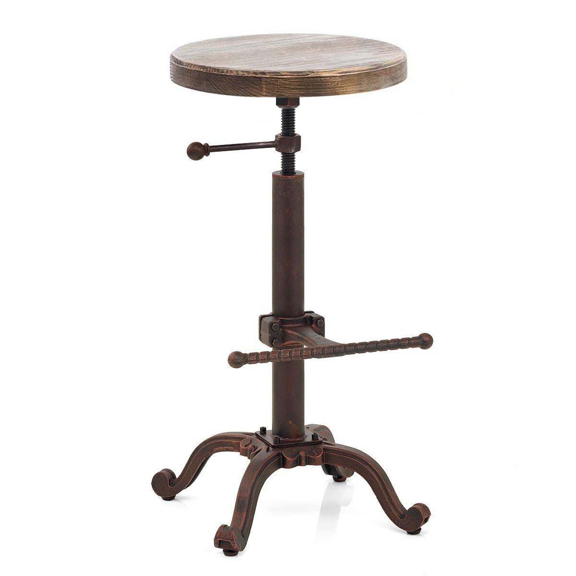 Williston Forge Dicle Swivel Solid Wood Adjustable Height Stool | Wayfair