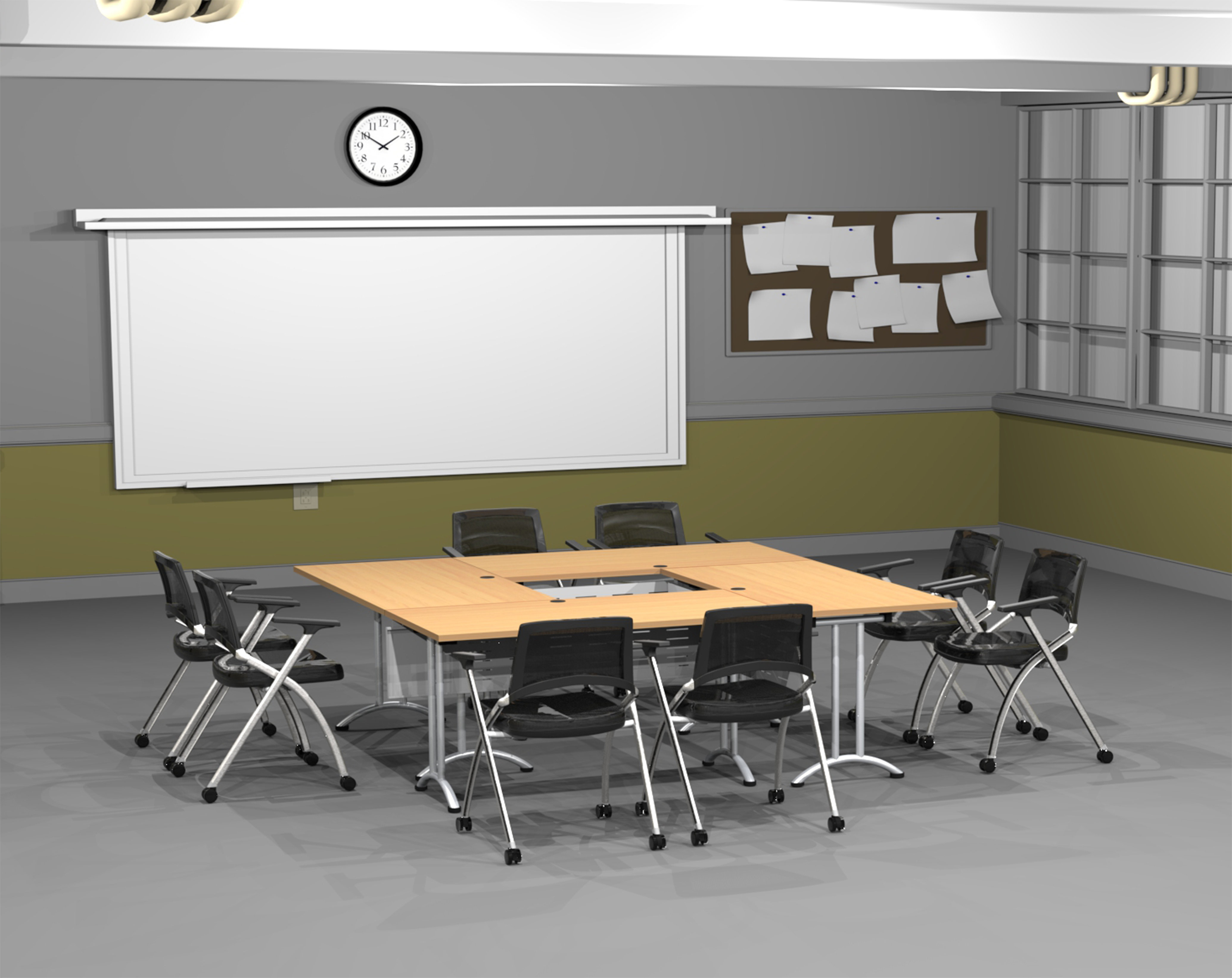 TeamWORK Tables 8 Person Training Meeting Seminar Tables with Modesty ...