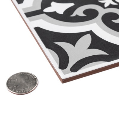 Merola Tile Dosbraga 8" x 8" Ceramic Patterned Wall & Floor Tile ...