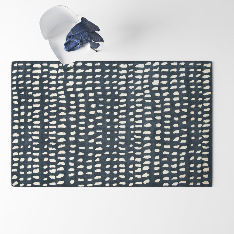 AllModern Glory Handmade Hand Tufted Wool Navy/White Rug & Reviews ...