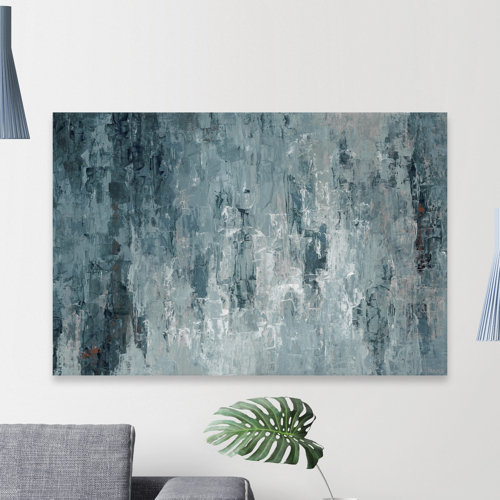 17 Stories Tainted Dark Blues by Parvez Taj - Painting on Canvas | Wayfair