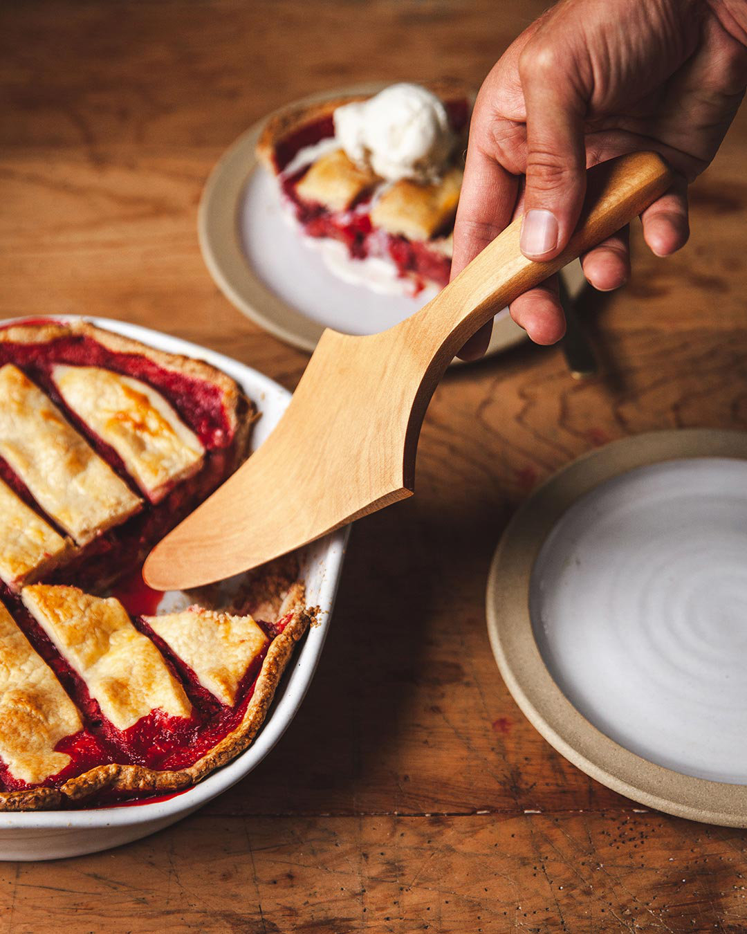 Farmhouse Pottery Wood Cake Server | Wayfair