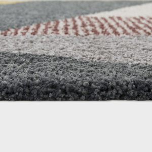 Wade Logan® Aiman Performance Gray/Black/Brown Rug & Reviews | Wayfair