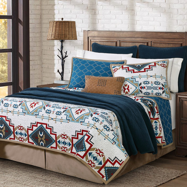 Foundry Select Bimla Teal/Cream/Tan Aztec Print Cotton Southwestern ...