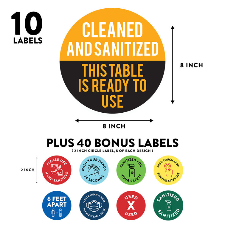 Koyal Wholesale Clean and Sanitized, This Table is Ready to Use ...