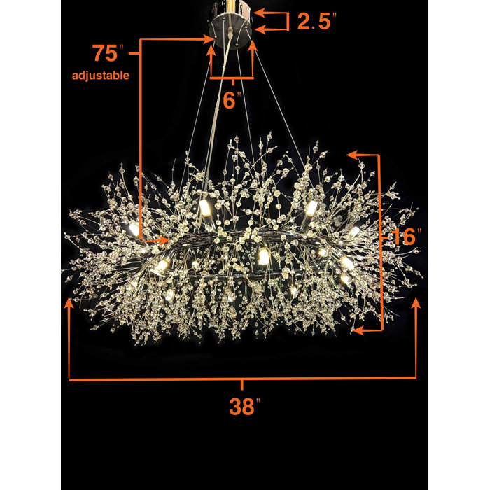 Mercer41 Jannuel 16 - Light Crystal Sputnik Wagon Wheel Chandelier ...