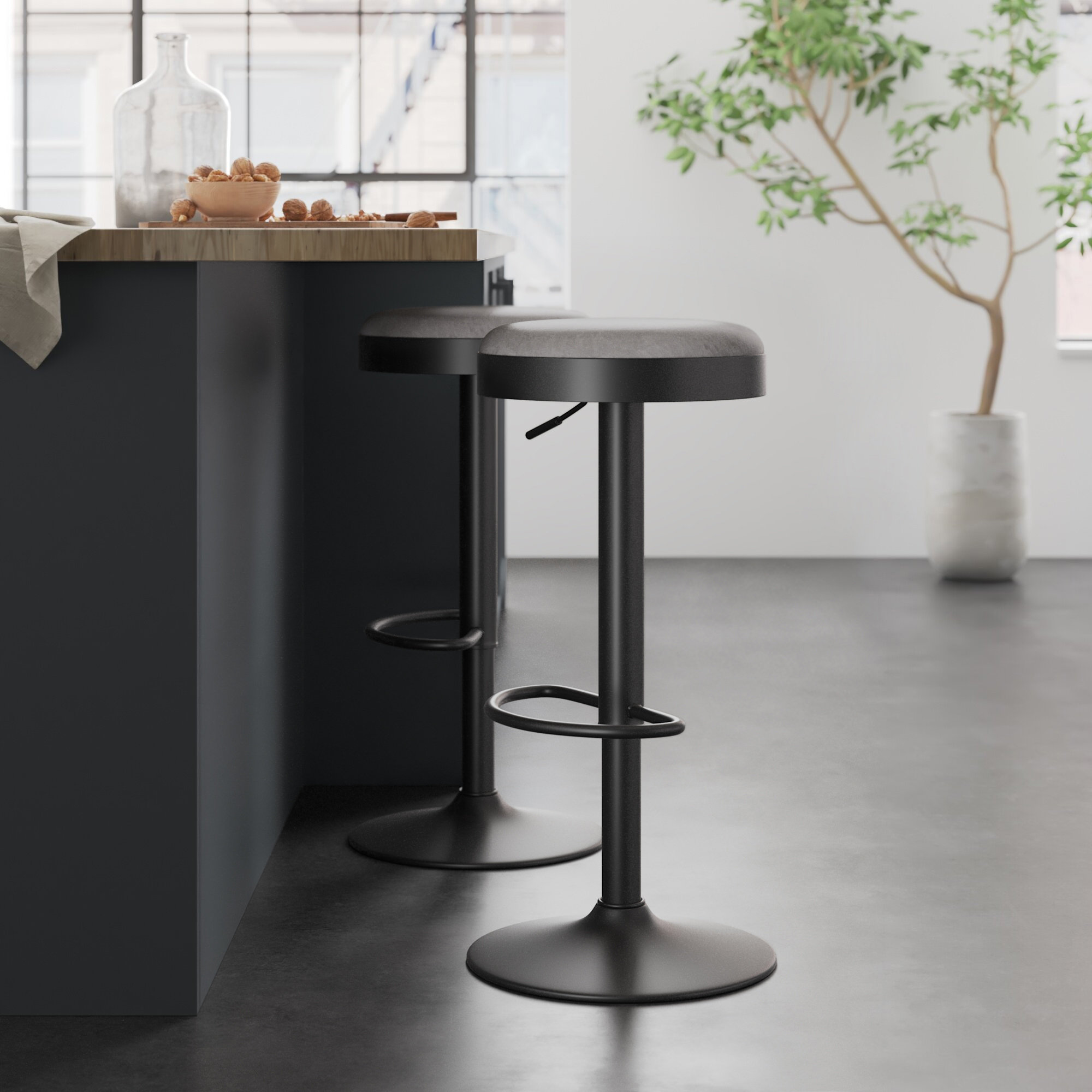 Steelside™ Jaydon Swivel Adjustable Height Stool & Reviews | Wayfair