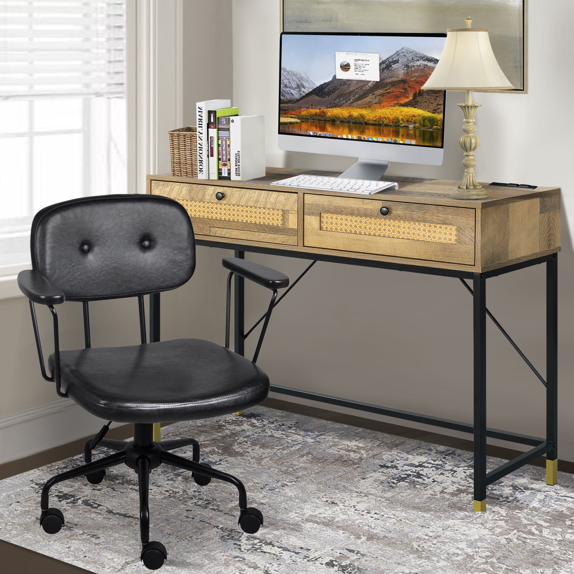 Williston Forge Cheslea 2 Piece Rectangular Writing Desk Office Set ...