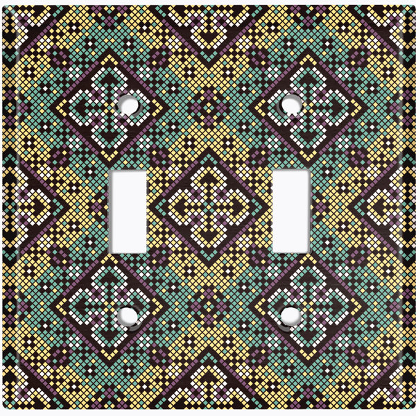 WorldAcc Vintage Tile 2-Gang Toggle Light Switch Wall Plate | Wayfair