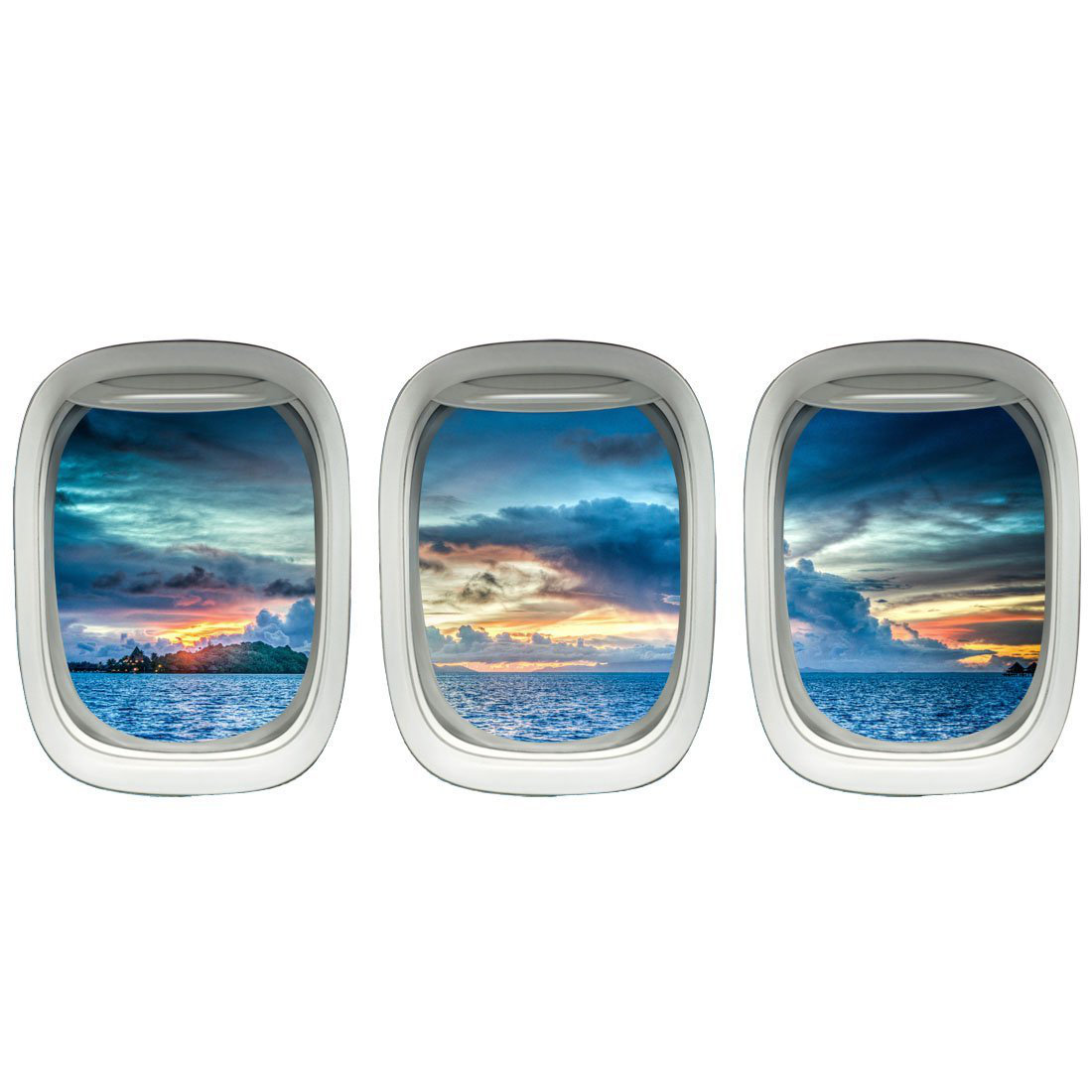 East Urban Home 3 Piece Aircraft Windows Aviation Wall Decal Set | Wayfair