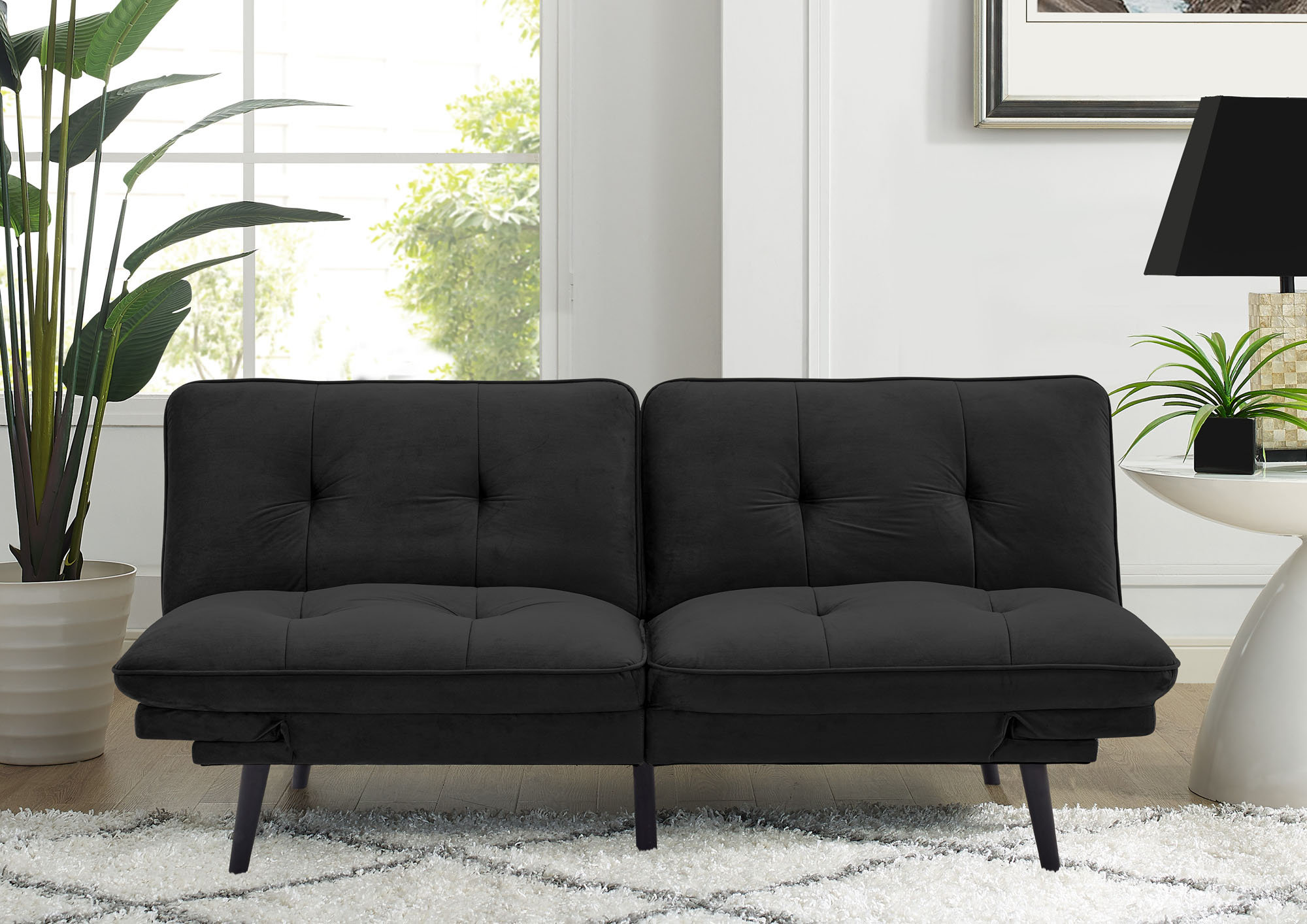 Serta Ebenezer 71.65'' Armless Tufted Convertible Futon Sofa | Wayfair