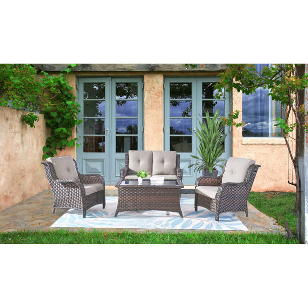 Hummuh Carolina 2 - Person Outdoor Seating Group with Cushions ...