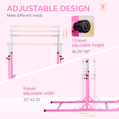 Qaba Junior Gymnastic Training Parallel Bars with Double-Locking System ...