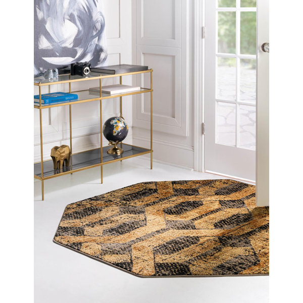 17 Stories Performance Brown/Gray Rug | Wayfair
