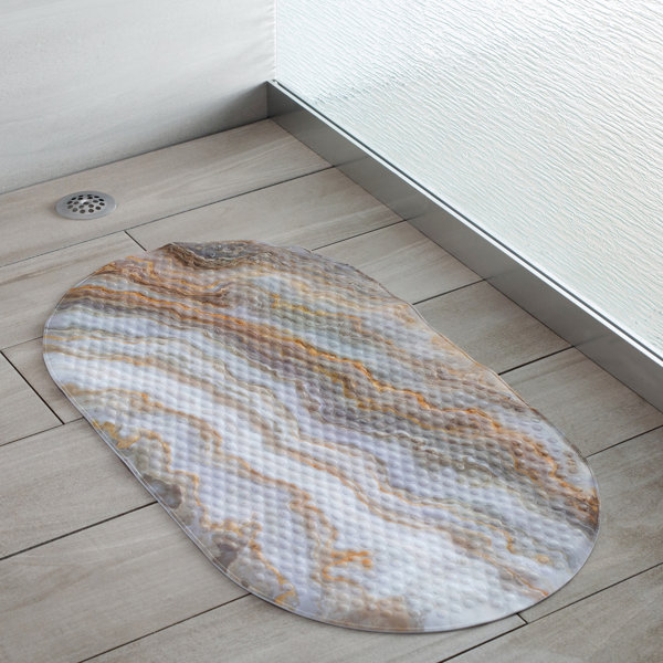 Elle Decor Oval Bubble Bath Mat in Agate Print & Reviews | Wayfair