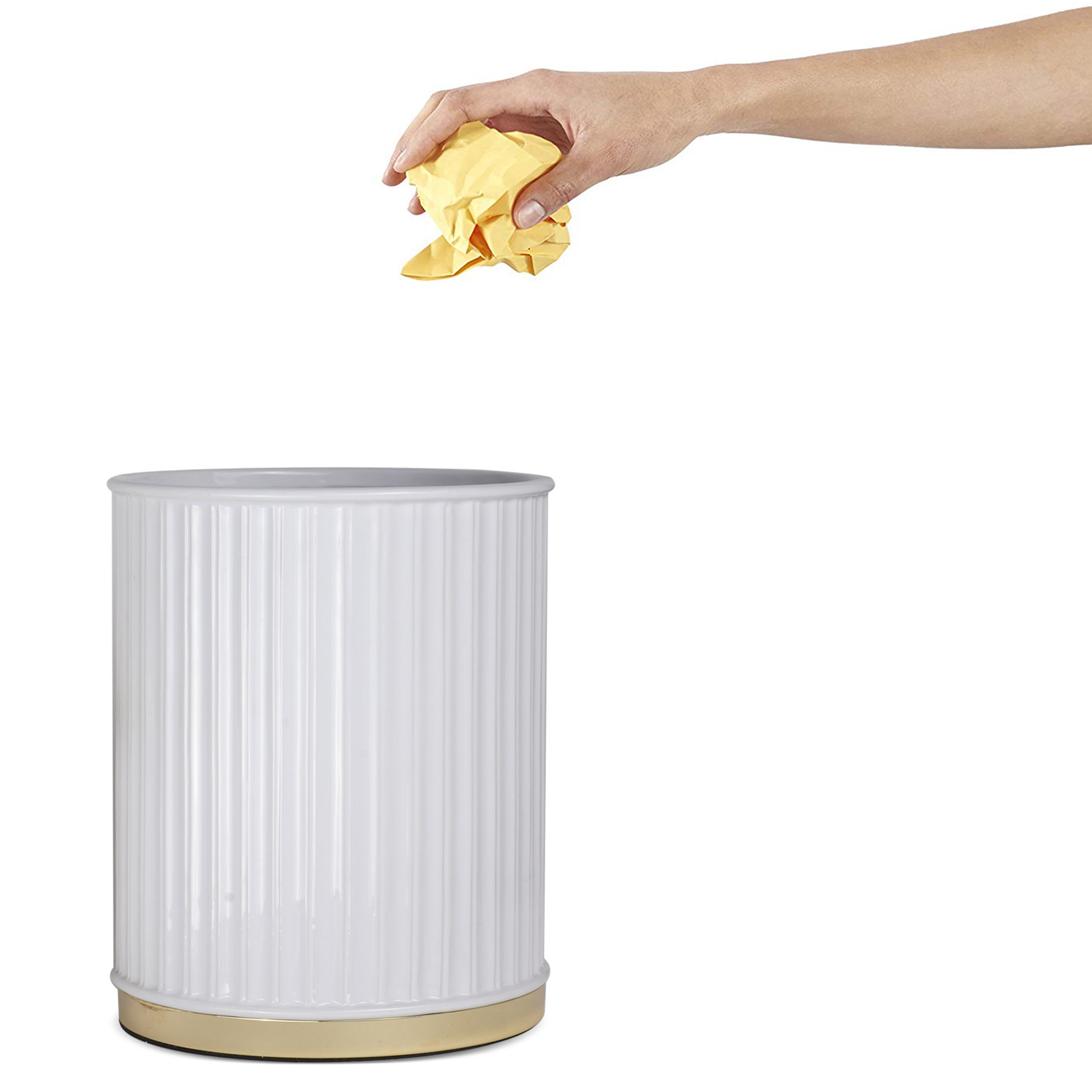 Mercer41 Andrade Ceramic Wastebasket & Reviews | Wayfair
