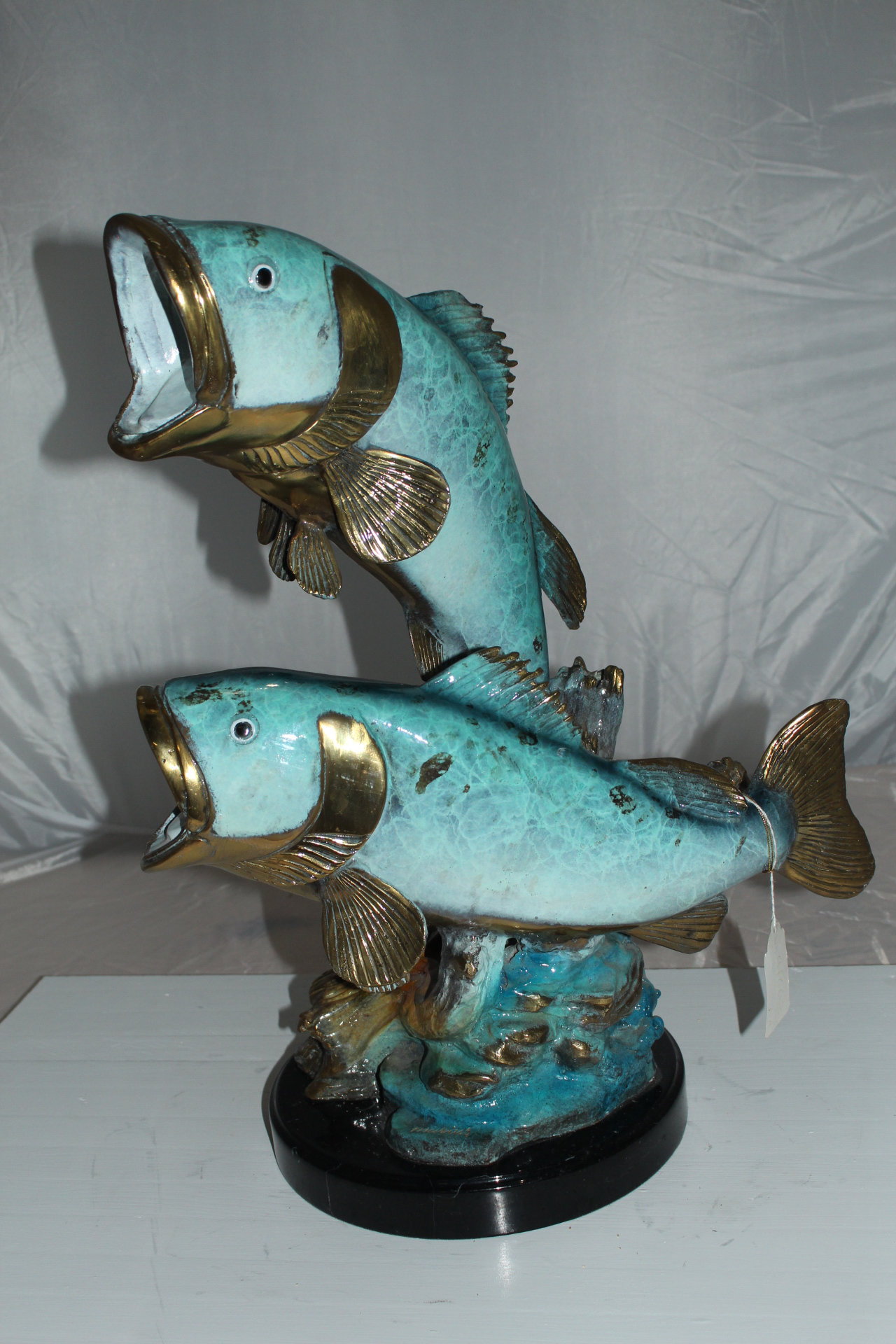 Rosecliff Heights Blosser 2 Large Mouth Bass Fish Statue | Wayfair
