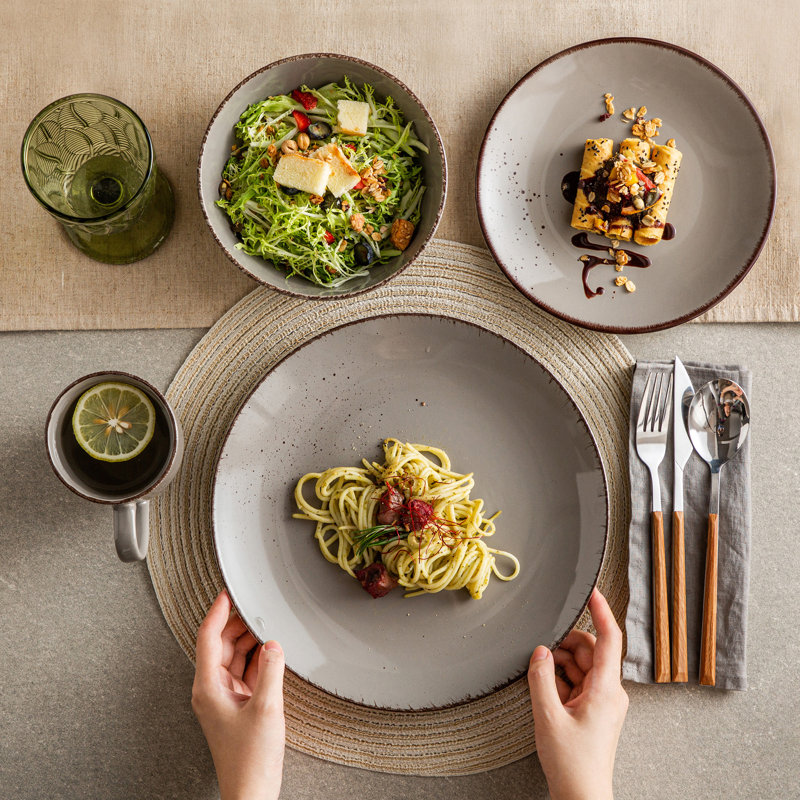 Union Rustic Aagman Stoneware Dinnerware Set - Service for 4 & Reviews ...