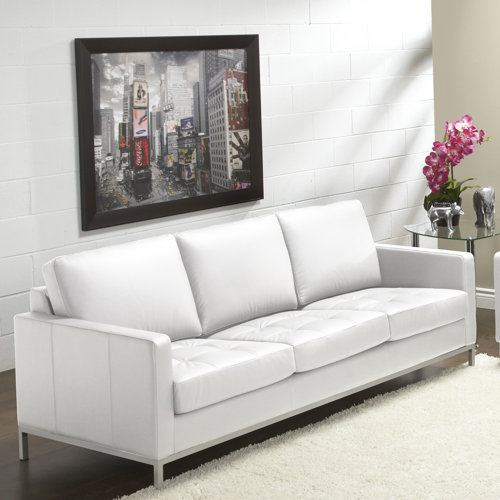 Orren Ellis Corniche 79'' Leather Sofa & Reviews | Wayfair