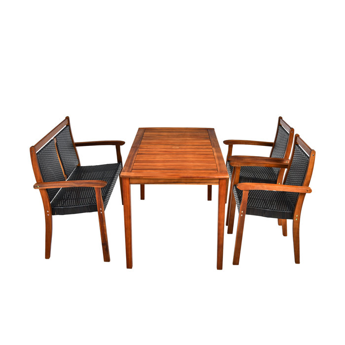 Red Barrel Studio® Rectangular 4 - Person 57'' Long Dining Set | Wayfair