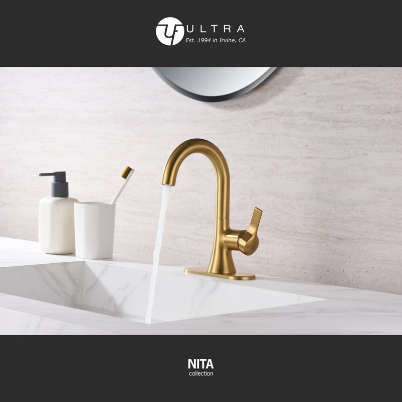 Wrought Studio Davvid Single Hole Faucet Bathroom Faucet with Drain ...