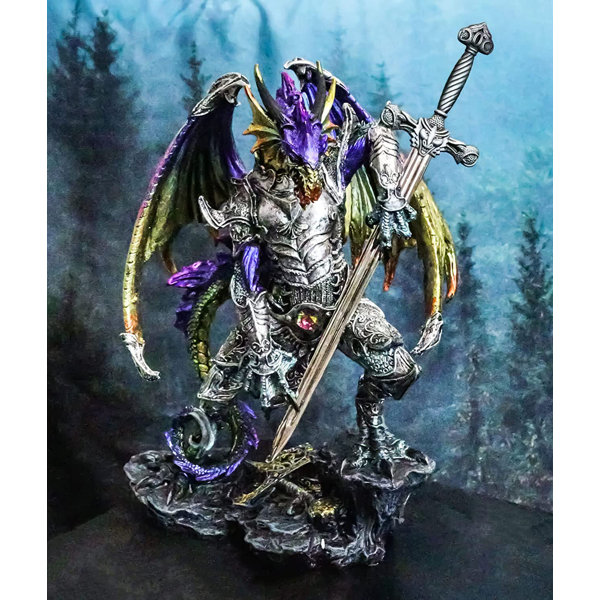 Trinx Large Hyperion Rainbow Armored Dragon With Excalibur Sword Letter ...