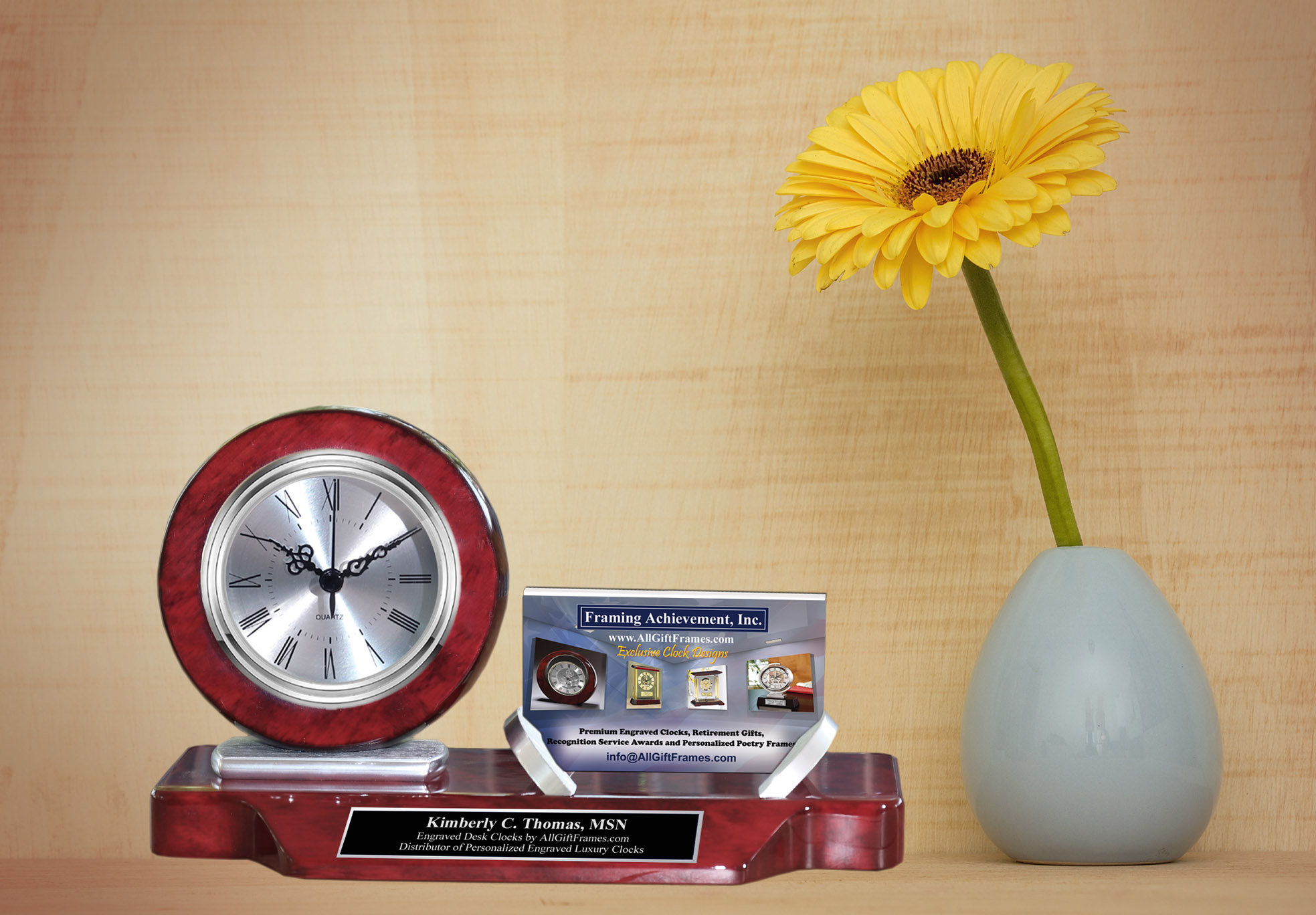 AllGiftFrames Custom Name Engraved Personalized Clock Desk Office ...