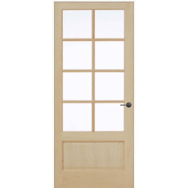 JELD-WEN EVELIN 8-Lite Maple Wood and Clear Glass Prehung Interior Door ...