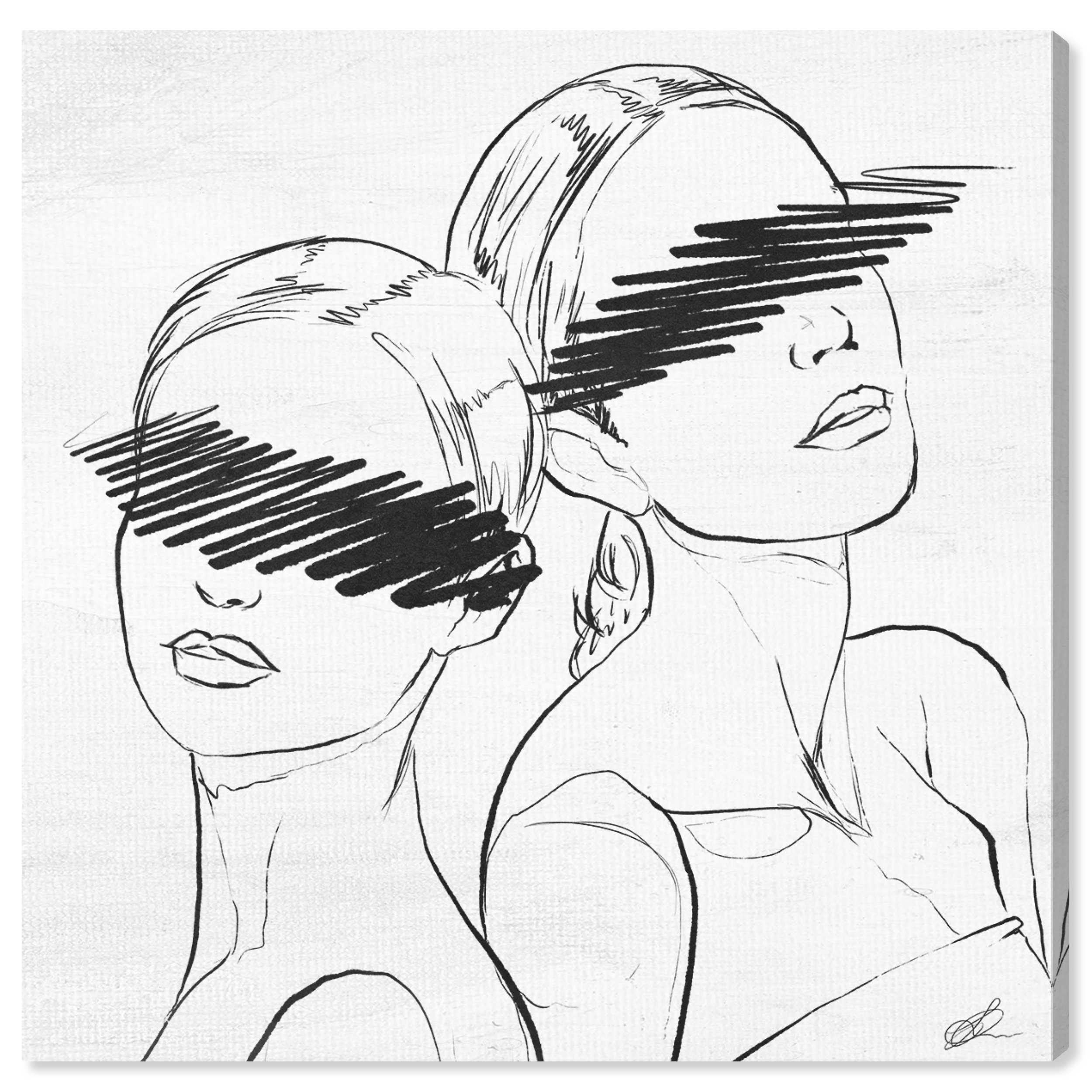 Oliver Gal Fashion And Glam Blind Beauties Portraits - Drawing Print on ...