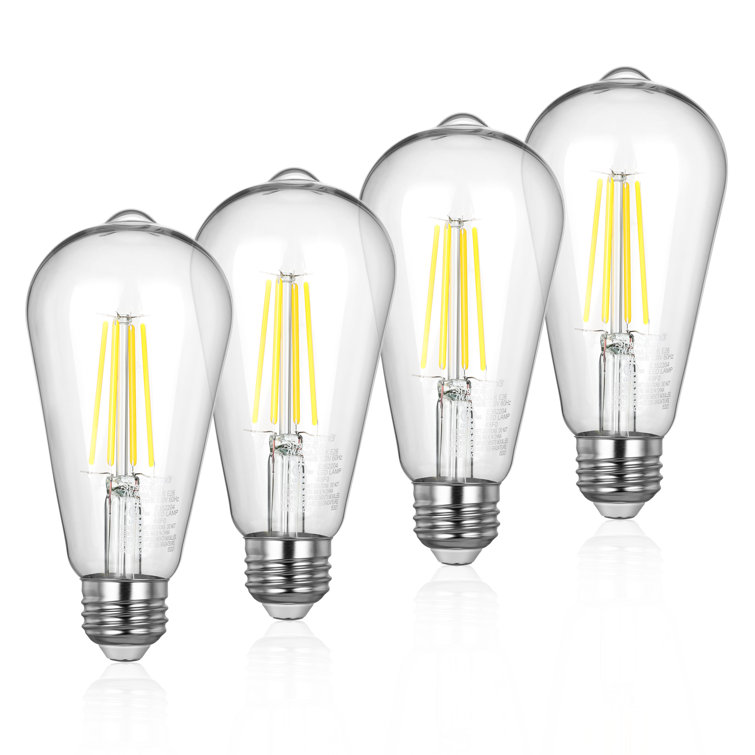 EDISHINE 7 Watt (60 Watt Equivalent), ST58 LED Non-Dimmable Light Bulb ...