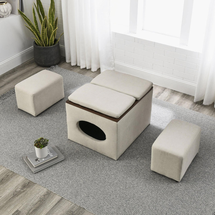 Latitude Run® Coffee Table, Two Small Footstools - Wayfair Canada