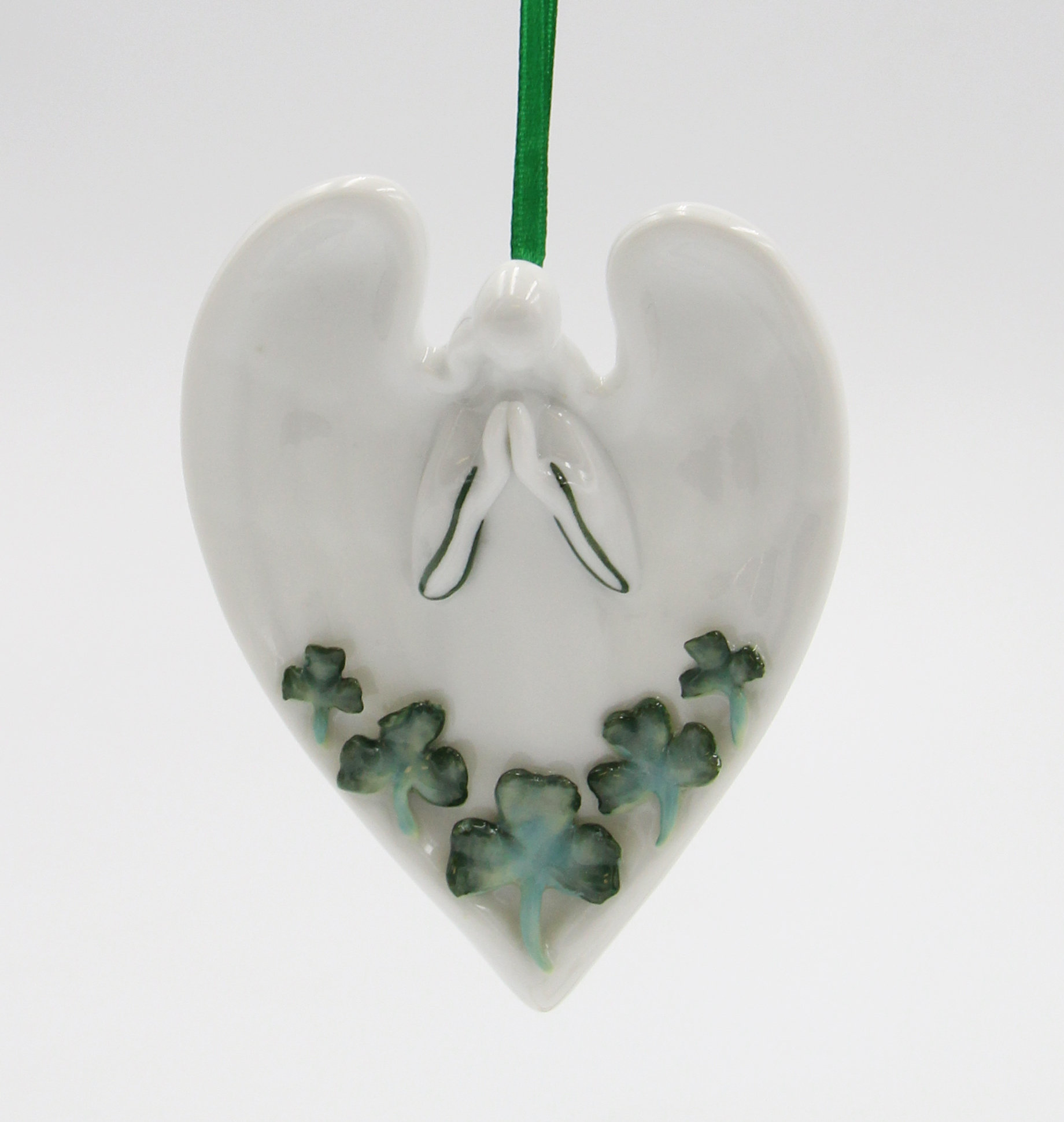 The Holiday Aisle® Shamrock Angel Hanging Figurine Ornament | Wayfair
