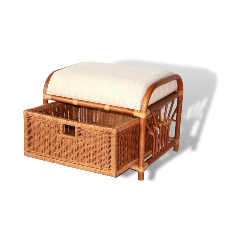 Bay Isle Home Eukleides Rattan Storage Ottoman | Wayfair