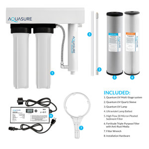 Aquasure Quantum Series 18 GPM Multi-Stage UV Ultraviolet Whole House ...