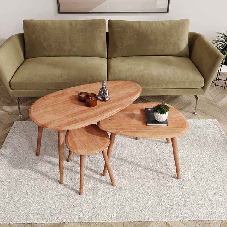 Corrigan Studio Alvan Solid Wood 3 Legs Coffee Table | Wayfair.co.uk