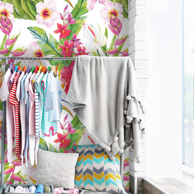 Bay Isle Home Avoca Peel & Stick Floral Wallpaper | Wayfair